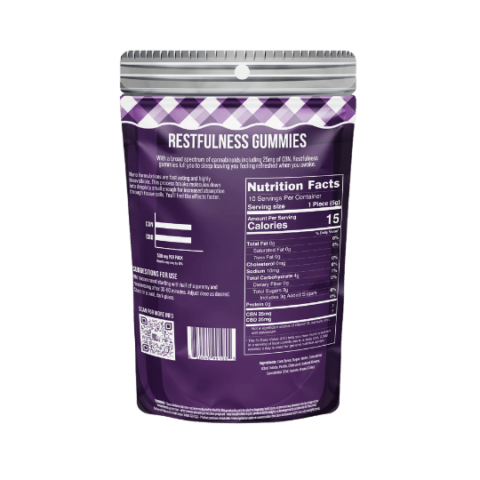 Restfulness All Natural Fast Acting Vegan Grape CBN/CBD Gummies - Made ...